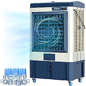 Uthfy Evaporative Air Cooler,3531 CFM Swamp Cooler with 3 Speeds,Water Fan with 10.6 Gallons Tank & 3 Ice Boxes,Portable Air Conditioner for Indoor Outdoor Use,Commercial & Residential