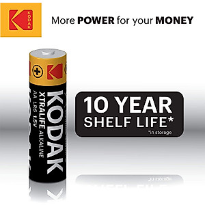 KODAK AAA Batteries 60 Pack - with 10 Years Shelf Life Long Lasting Alkaline Batteries AAA Size Pack, 1.5V Mignon LR03 MN1500 AM3 Triple A Batteries, Leak Proof AAA Battery Pack…