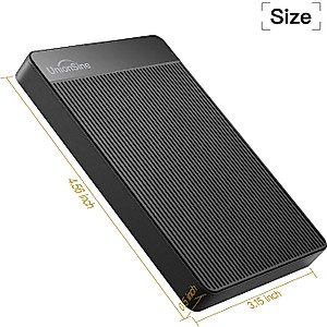 UnionSine 1TB Ultra Slim Portable External Hard Drive HDD-USB 3.0 for PC, Mac, Laptop, PS4, Xbox one,Xbox 360-Super Fast Transmission-HD-2510(Black)