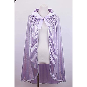 LMYOVE Princess Hooded Cape Cloaks,Princess Cape Dress-Up Play (Small, Purple)