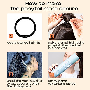 SEIKEA Long Ponytail Extension Straight Wrap Around Clip in Ponytail Hair Extensions Natural Soft Synthetic Hairpiece for Women 35 Inch Dark Ash Blonde with Highlights