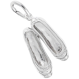 Rembrandt Charms Ballet Shoes Charm, Sterling Silver