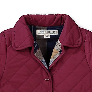Hope & Henry Girls' Quilted Barn Jacket, Medium (7-8), Raspberry