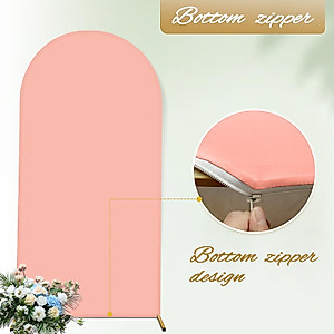 Spandex Fitted Arch Backdrop Cover Chiara Arch Cover Backdrop Fabric,2-Sided Wedding Arch Cover for Wedding Ceremony Birthday Party Baby Shower Banquet Decoration(Dusty Rose, 3.3 x 6.6 ft)