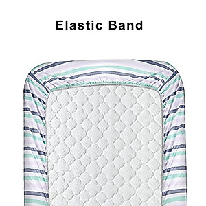 MooMoo Baby Crib Mattress Sheets 2 Pack Waterproof Toddler Crib Mattress Protectors Breathable and Hypoallergenic Fitted Crib 52''x28''