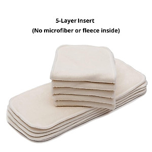 KaWaii Baby Pack of 12 Heavy Duty HD2 Cloth Diapers with 24 Premium 5-Layer Diaper Inserts, Leakproof, Reusable, Daycare Nappies, fits Babies 8-36 lbs