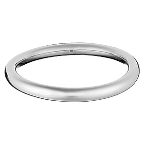 Silverly Women's Chunky Round Tube Bangle - Polished Statement Sterling Silver Bracelets - Stackable Thick Bangles for Women Solid 925 - Classic Jewellery for Her - Wife Mum Auntie Gifts