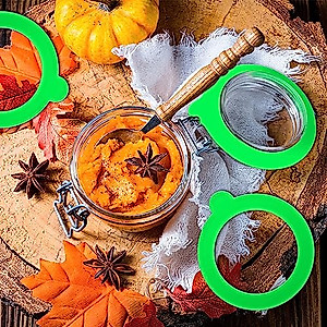 12 Pcs Replacement Silicone Gasket Seals for Jars Leakproof Airtight Rubber Sealing Rings for Regular Mouth Canning Jar, 3.75 Inches (Green)