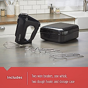 BLACK+DECKER 6-Speed Hand Mixer with 5 Attachments & Storage Case, MX3200B