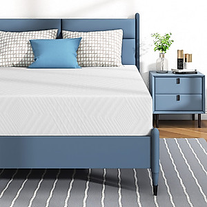 IULULU 10 Inch Full Mattress, Gel Memory Foam Mattress in a Box, Fiberglass Free Mattresses with Medium Feeling Foam for Cool Sleep, CertiPUR-US Certified White