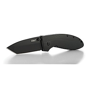 CRKT Gungho EDC Folding Pocket Knife: Everyday Carry, Black Tanto Blade, Assisted Open, G10 Handle, Reversible Pocket Clip 7740