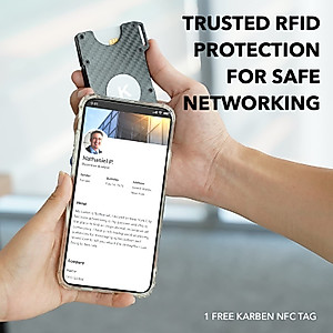 KARBEN RFID Wallet Carbon Fiber - Smart Credit Card Holder for Back, Front Pocket | 12 Space Aluminum, Metal Money Clip | Minimalist Wallets for Men and Women (Black)