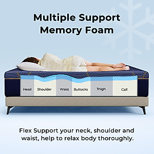 Rolanstar Full Size Mattress 10 inch, Memory Foam Mattress for Pressure Relief, Cooling Gel Mattress in a Box, Bamboo-Charcoal Foam Mattress, Firm, Fiberglass Free, CertiPUR-US Certified