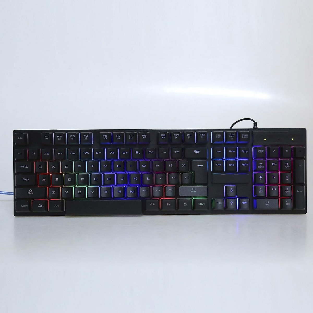 Gaming Keyboard,RGB Backlit Gaming Keyboard,104 Keys USB Wired Mechanical Keyboard,Water-Resistant Design with Drainage Holes,for Desktop,Computer,PC