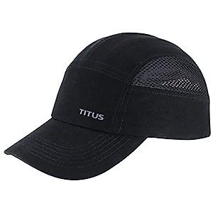 TITUS Lightweight Safety Bump Cap - Baseball Style Protective Hat (Black Vented)