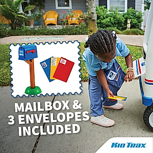 Kid Trax 6V USPS Mail Truck Ride-On Toy for Kids, Ages 3-5, Max Weight 60 lb, Includes Mailbox, Play Envelopes, Working Headlights/Horn, FM Radio/MP3 Input, Mail Truck, Kids Mail Truck, Kids Carrier