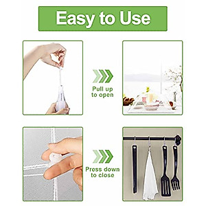 Lauon Large Food Cover,6 Pack Mesh Food Tent,17"x17",White Nylon Covers,Pop-Up Umbrella Screen Tents,Patio Net for Outdoor Camping, Picnics, Parties,BBQ,Collapsible and Reusable