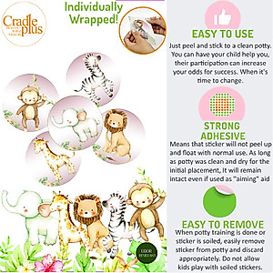 Potty Training Seat Magic Sticker | Animal Toddler Potty Training Toilet Color Changing Sticker | 5 Pack Toilet Targets with Free Potty e Book | Use with or Without Potty Chart or Potty Watch