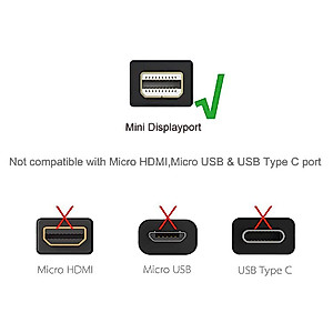 Qaoquda 8K Mini DisplayPort Cable, 1FT Mini DP Female to Female Coupler Cord for with Mini DP PC/Laptop or Thunderbolt 2 Mac PC (mini DP female to female)