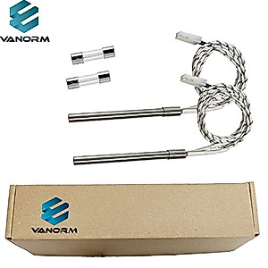 VANORM 2 Pack Replacement Pit Boss Ignitor Kit Hot Igniter Rod for Pit Boss Pellet Grills and Camp Chef Wood Pellet Grills with 2pcs Fuses
