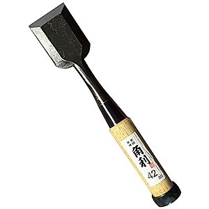 KAKURI Japanese Wood Chisel 42mm (1.65") for Woodworking, Made in JAPAN, Oire Nomi Japanese Woodworking Tool, Sharp Japanese Carbon Steel, White Oak Wood Handle