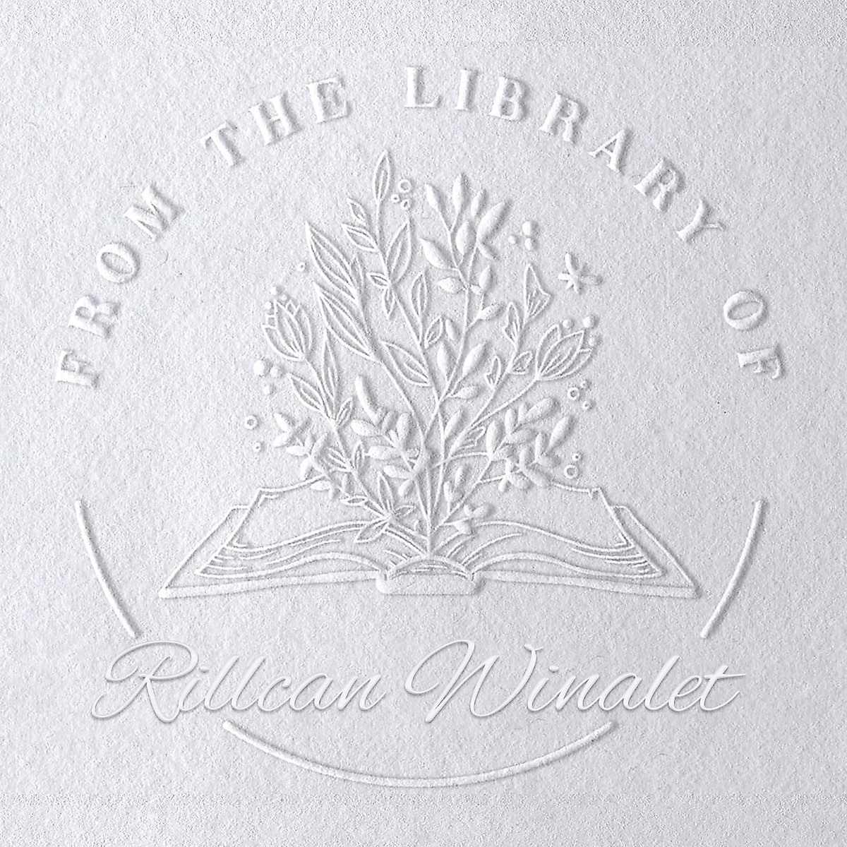 Custom Library Embosser | Personalized Book Embosser | Personal Library Embosser Custom Stamp Seal from The Library of | Floral Book Embosser (Flowers 1)
