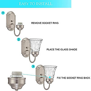 Ciata Lighting Traditional Bell Glass Shade Replacement Shade for Fan/Wall fixtures Shade Pack of 6 (Clear)