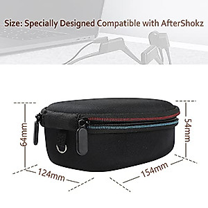 Joogee Hard Case Compatible with AfterShokz Trekz Air/Aeropex/Titanium Mini Open Ear Wireless Bone Conduction Headphones AS650 / AS800, Storage Case for Headphones and Charging Cable, Black(Case Only)