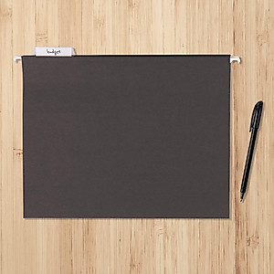 Amazon Basics Hanging File Folders, Letter Size, Black, 25-Pack