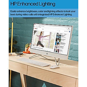 HP 2024 24'' FHD IPS Touchscreen All-in-One Desktop PC Intel 2-Core i3-1115G4 Intel UHD Graphics 16GB DDR4 1TB NVMe SSD WiFi AC BT RJ-45 HDMI Webcam Speaker Windows 11 Pro White w/RE USB Drive