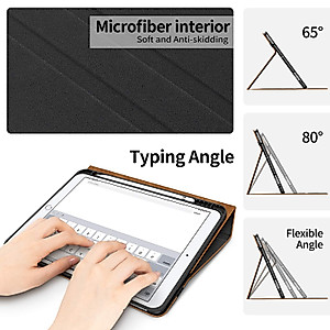 H HOLIMET Case for iPad 9th/8th/7th Generation 2021/2020/2019 10.2 Inch with Pencil Holder Soft TPU Back Smart Cover Auto Wake/Sleep