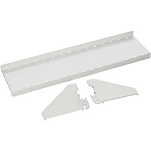 Wall Control Pegboard Shelf 4in Deep Pegboard Shelf Assembly for Wall Control Pegboard and Slotted Tool Board – White