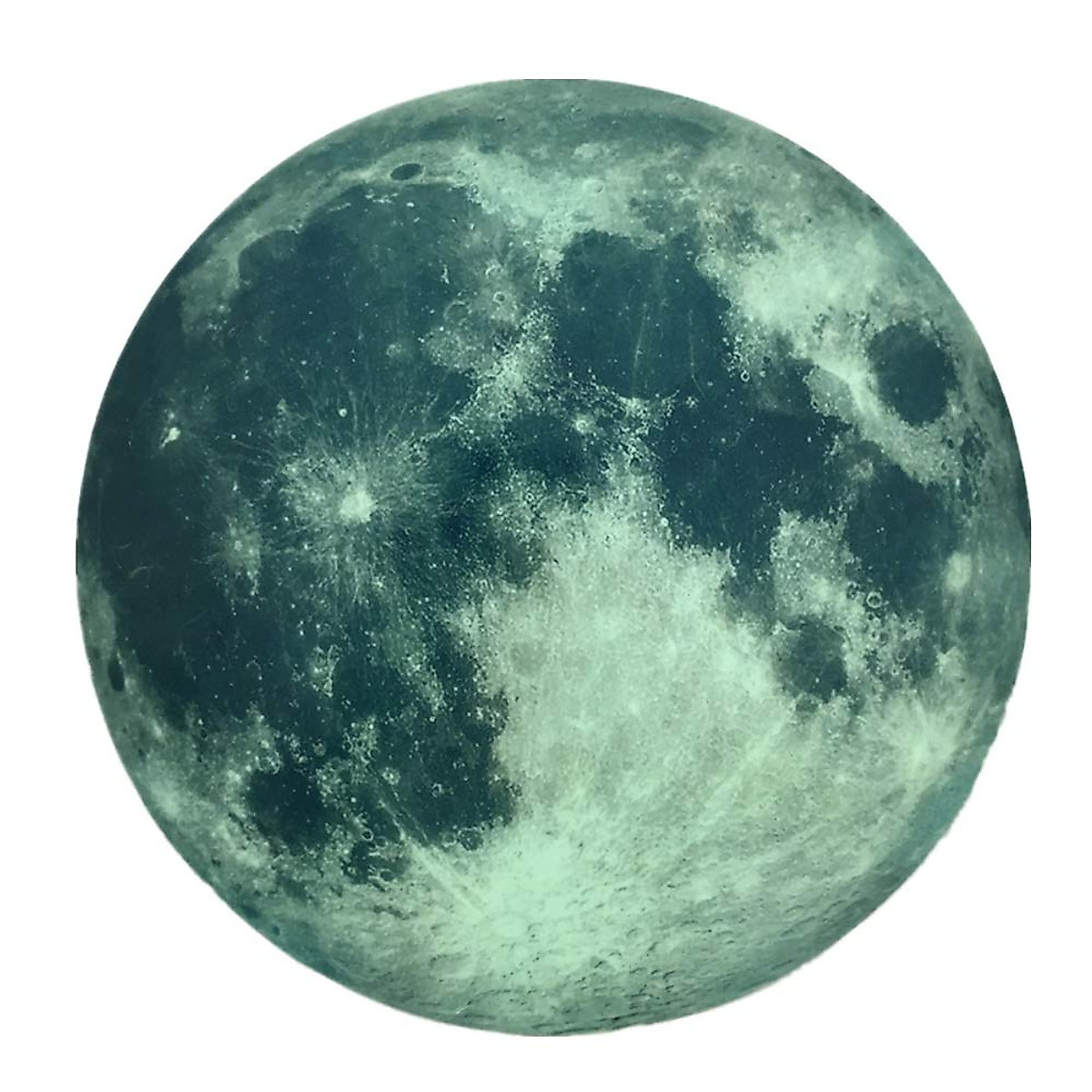 Glow in The Dark Moon Wall Decals 30cm Luminous Art Sticker at Night, Removable Adhesive Wall Decal for Kids Boy and Girl Bedroom