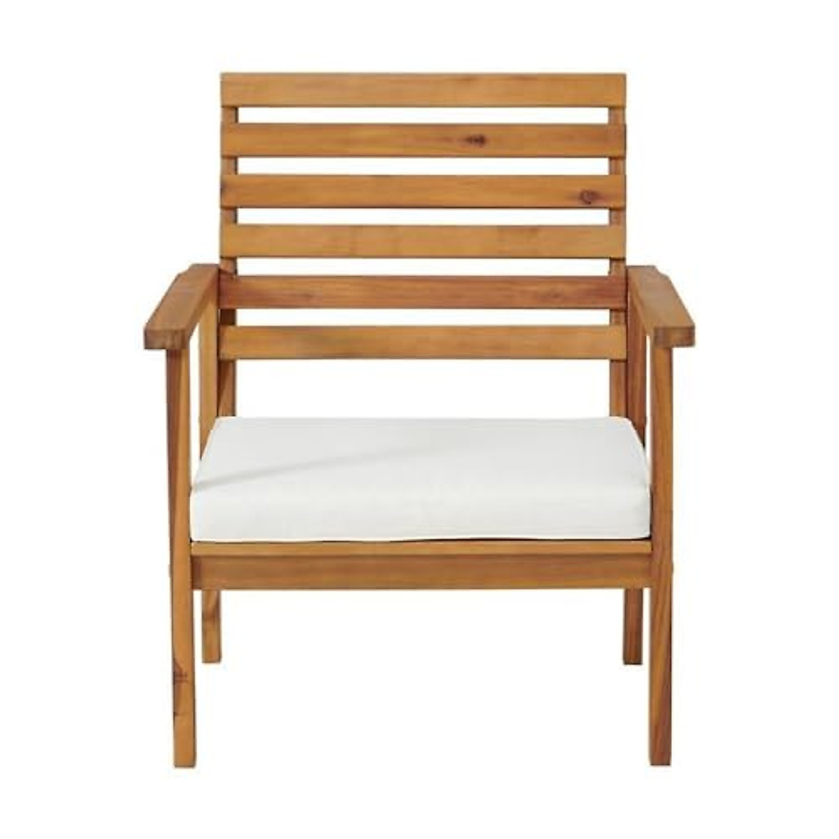 Acacia Wood 2-Person Bistro Set with Water-Resistant Seat Cushions Outdoor Furniture 25 in. W x 29 in. D x 29 in. H Weatherproof & Durable Hardwood Neutral Wood Finish & Natural Cushions