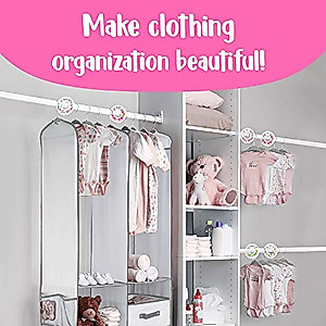 Baby Closet Dividers (Floral) by Eli with Love – Set of 8 Baby Closet Size Dividers for Girls – Ideal Baby Clothes Dividers for Closet – Helps Organize Nursery Closet Hangers by Size/Age