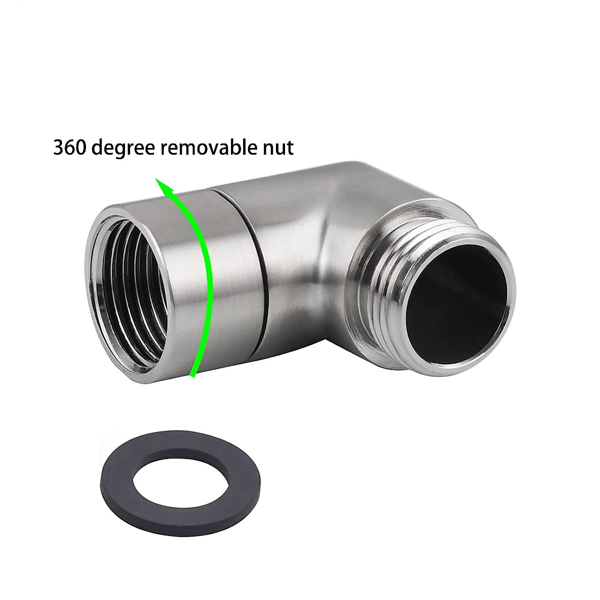 Worldwhere 90 Degree Shower Elbow Adapter for Shower Head,Handhold Shower Head Elbow Adapter,Brushed Nickel