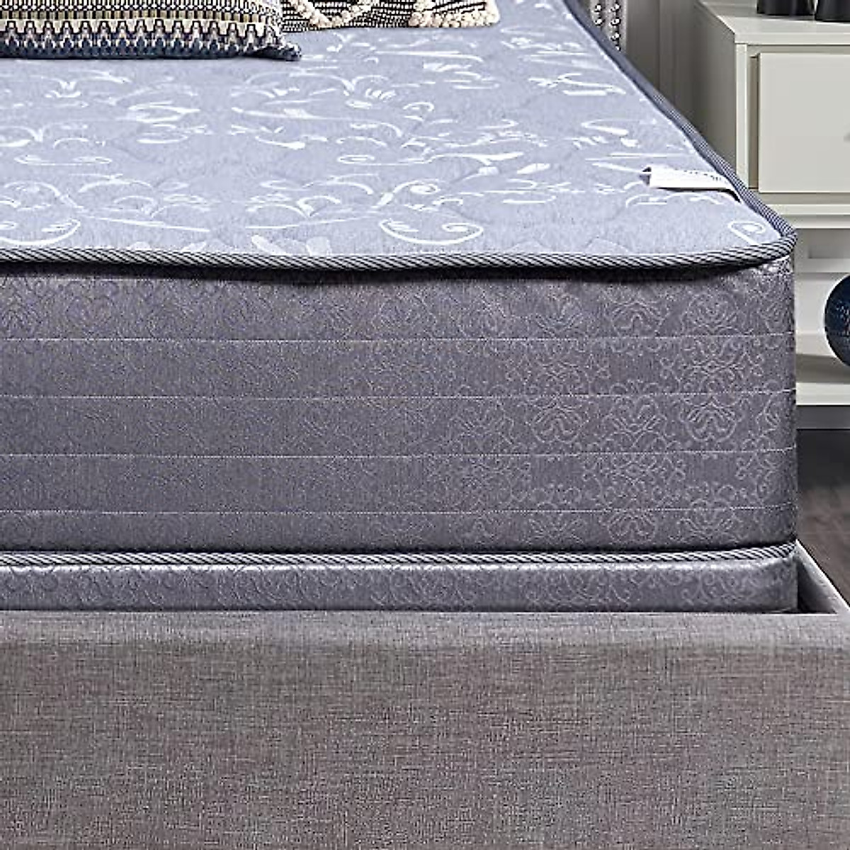 Nutan 11-Inch Firm Foam Encased Euro Top Gel Infused Innerspring Mattress Set with 8" Wood Box Spring/Foundation Set, Twin