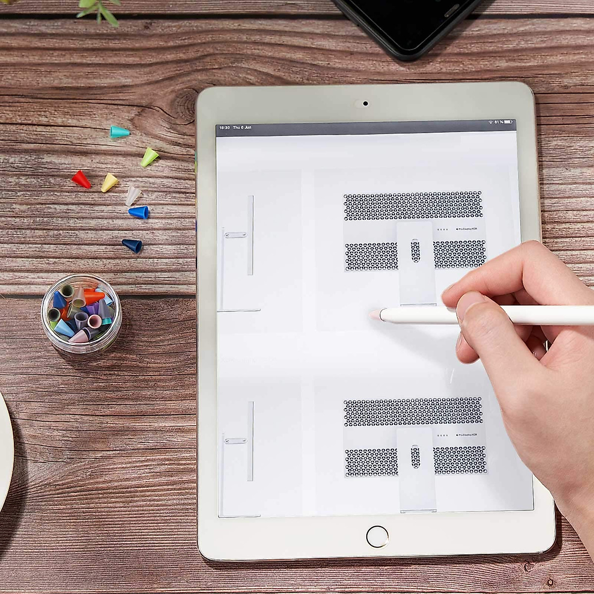 LINGXIU 16 Colors Silicone Nibs Tips Cover Compatible with Apple Pencil 1st and 2nd Generation, Silicone Nibs Caps Slim Lightweight Thin Protective Case Noiseless Drawing Fit iPad Pencil (16 Pack)