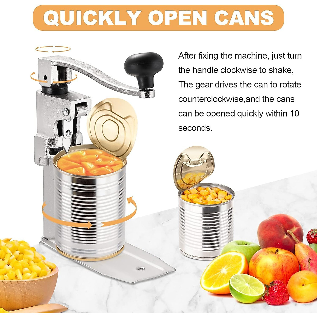 Commercial Can Opener Industrial Can Opener 13inch Heavy Duty Commercial Kitchen Restaurant Can Opener Table Bench Clamp Commercial Grade Manual Can Opener
