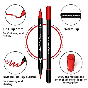 Shuttle Art Dual Tip Brush Pens Art Markers, 30 Colors Dual Tip Calligraphy Pens Fine and Brush Dual Tip Markers Set Perfect for Kids Adult Artist Calligraphy Hand Lettering Journal Doodling Writing
