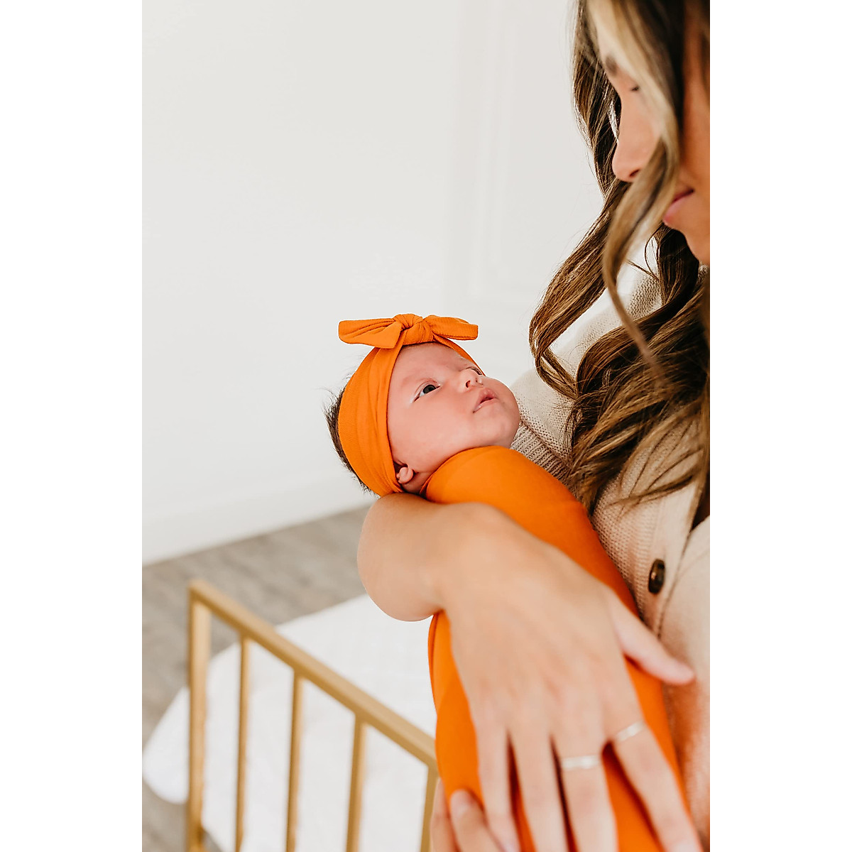 Large Premium Knit Baby Swaddle Receiving Blanket "Blaze" by Copper Pearl