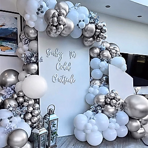 FOTIOMRG 120pcs 5 inch Metallic Silver Balloons, Small Chrome Silver Latex Party Balloons Helium Quality for Birthday Graduation Baby Shower Disco Wedding Party Decorations (with Silver Ribbon)