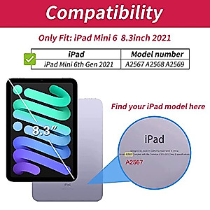 BFSEROBJ for iPad Mini 6 Case 8.3 Inch 2021 for iPad Mini 6th Generation Case Lightweight Smart Case PU Leather Adjustable Stand Protective Cover with Auto Wake/Sleep - Cute Black Cat