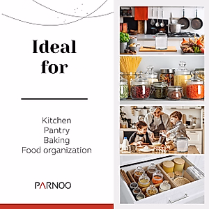 3 Pc 30oz Clear Glass Storage Jar with Lids - Airtight Food Jars - Glass Kitchen Containers for Pantry, Countertop