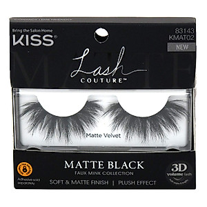 Kiss Lash Couture Matte Black Faux Mink 3D Matte Velvet (Pack of 2)
