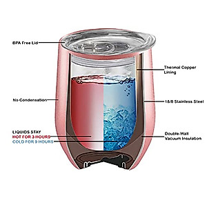 Inspirational Gifts for Women, Thank You Gifts, Sometimes You Forget You’re Awesome So This Is Your Reminder, Fancyfams 12oz Stainless Steel Wine Tumbler, Coworker Gifts for Women, (Rose Gold)