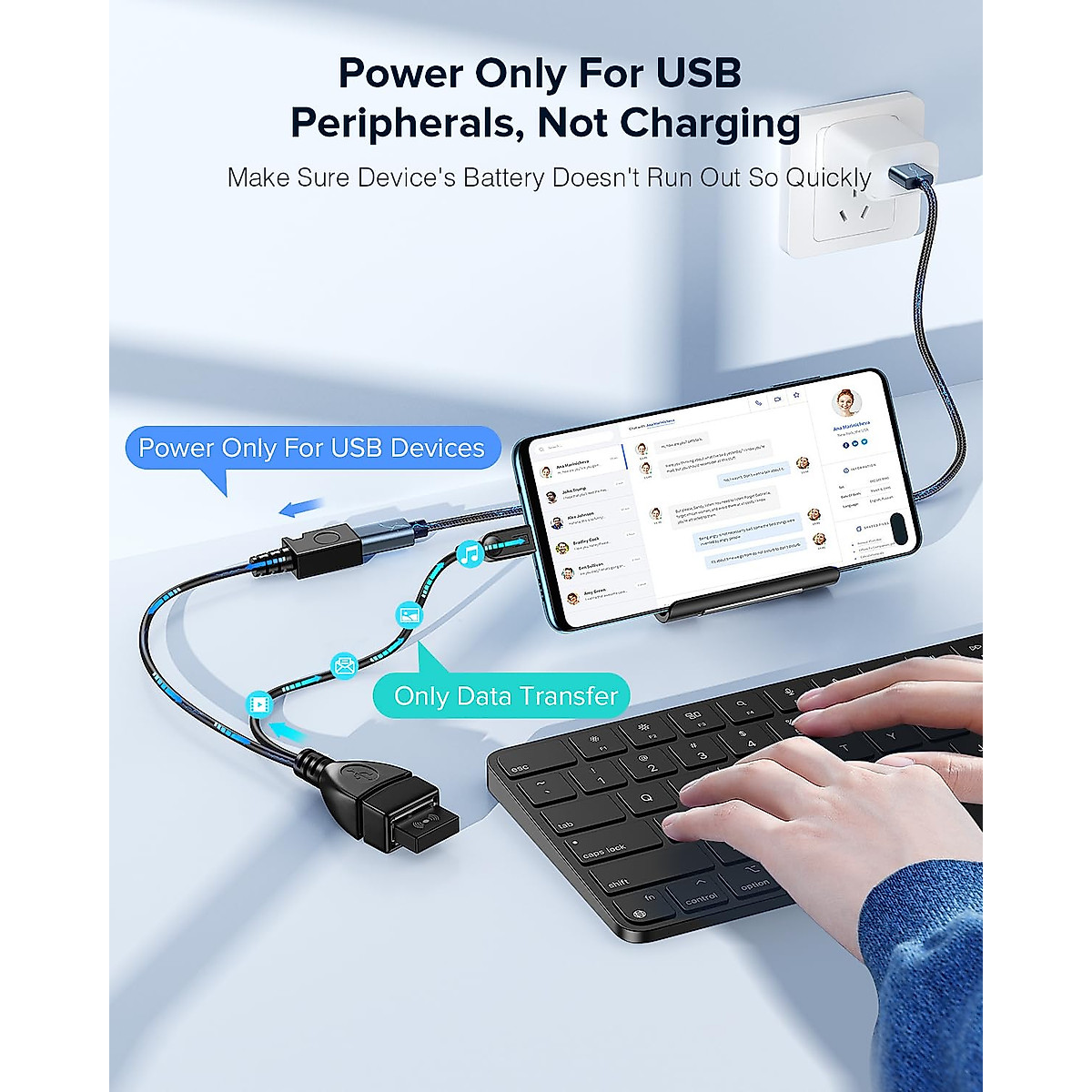 ANDTOBO 2-in-1 Micro USB (OTG Cable with Power) Adapter Replacement for Fire Stick 4K /Host Devices/PlayStation Classic etc- 2 Pack