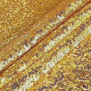 OQSC Gold Table Runners - Sequin Table Runner Glitter Table Runner for Birthday Party Supplies, 10 Pcs, Gold