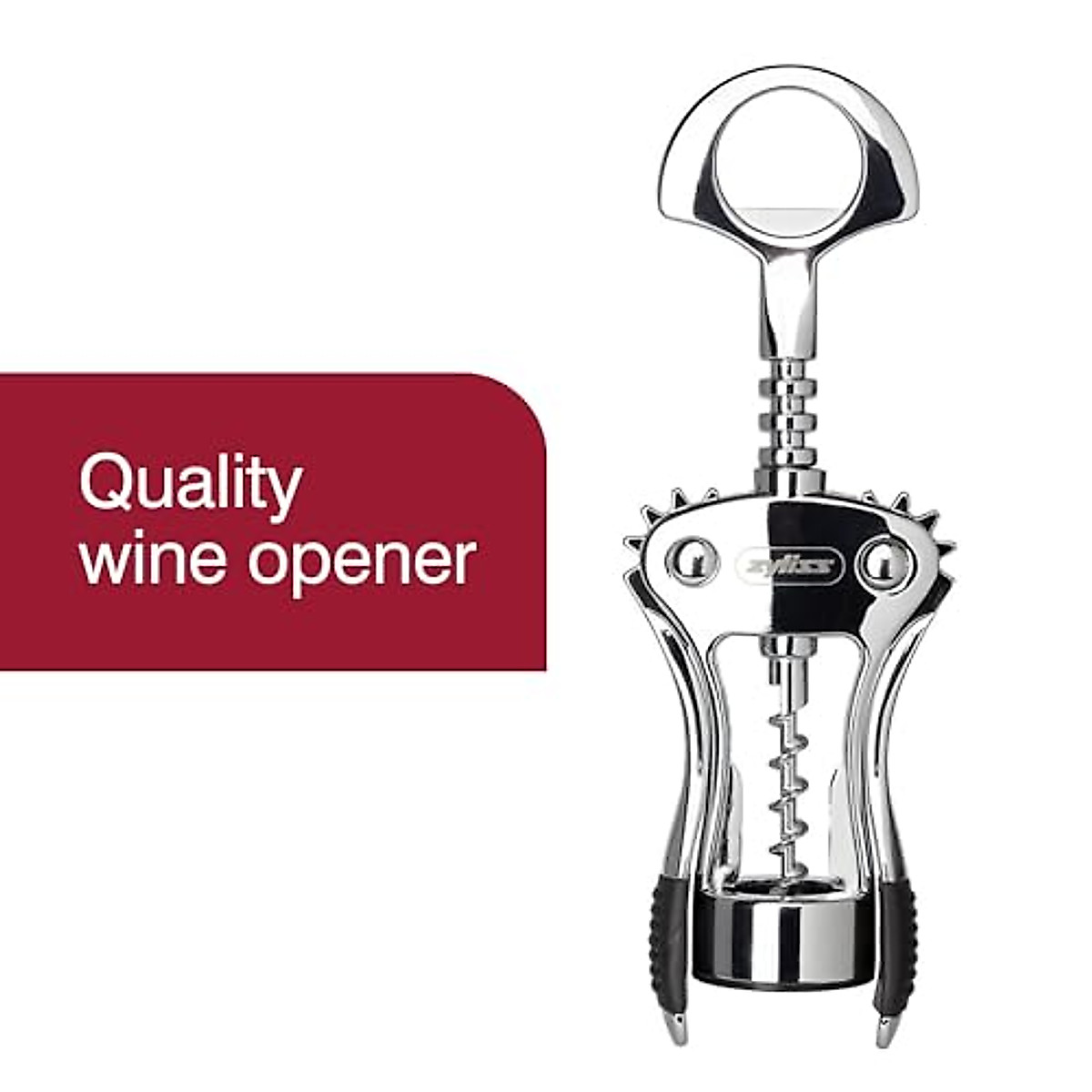 Zyliss Stainless Corkscrew & Bottle Opener - Wine Corkscrew & Beer Bottle Opener with Rubber Handles - Dishwasher-Safe Kitchen Tool & Gadget