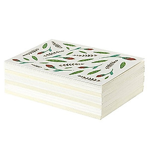 All Occasion Greeting Cards - Watercolor Nature Design - Beautiful Leaves Pattern - Includes 48 Cards and Envelopes - 4 x 6 Inches